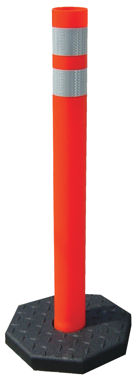 White Cap | Three D Plastics 39 in. Post Style Open Top Delineator ...