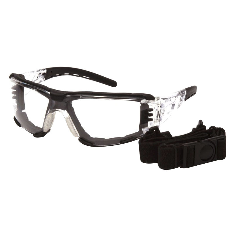 White Cap | Pyramex Fyxate Black Frame Clear Lens H2MAX Anti-Fog Foam ...