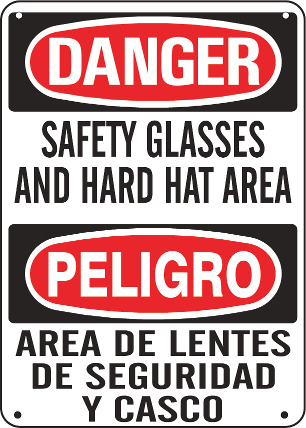 White Cap | Safehouse Signs 10" X 14" Bilingual Safety Glasses Sign