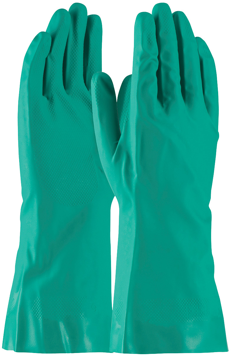 White Cap | Lg Green Flock Lined Nitrile Protective Industrial Products