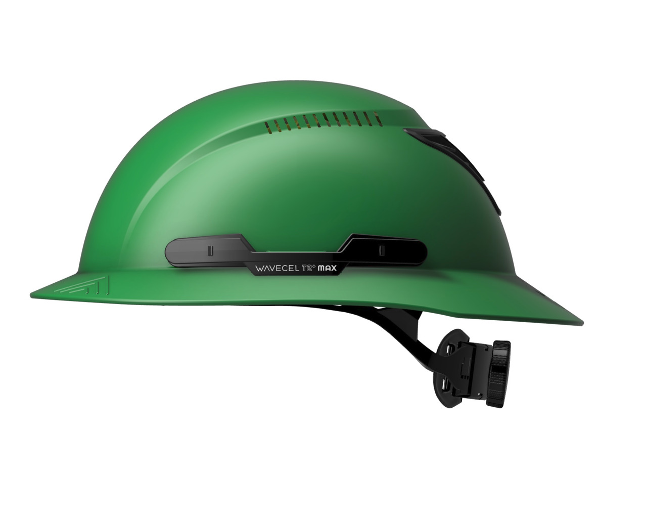 White Cap | WaveCel Green T2+ MAX Type 2 Full Brim Vented Safety Helmet