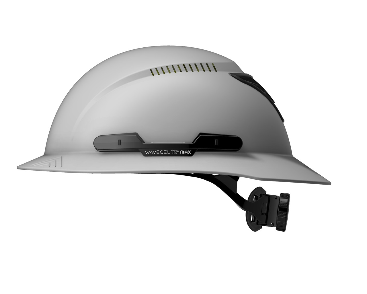 White Cap | WaveCel Gray T2+ MAX Type 2 Full Brim Vented Safety Helmet