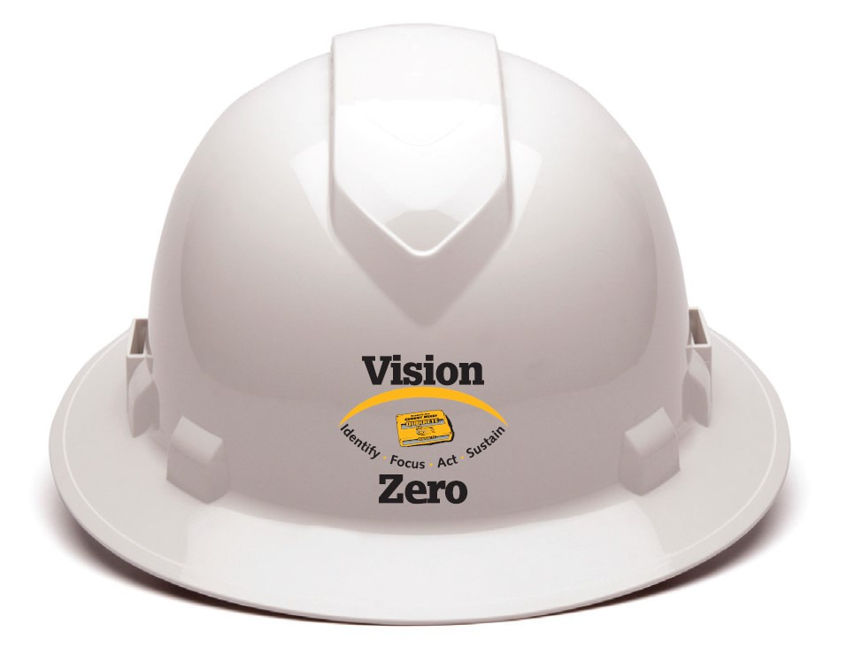 White Cap | Pyramex White Ridgeline Vented Full Brim Hard Hat with 4 ...