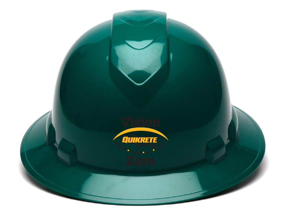 White Cap | Pyramex Green Ridgeline Vented Full Brim Hard Hat with 4 ...