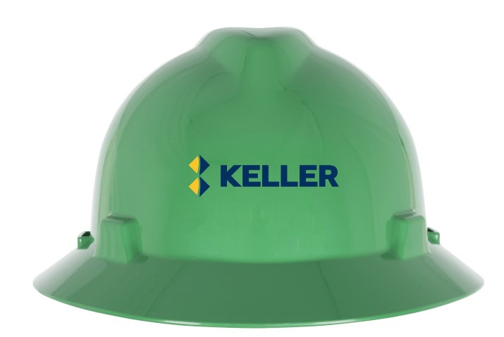 White Cap | MSA Green 475370 V-Gard Slotted Full Brim Hard Hat with Fas ...