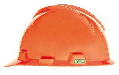 White Cap | MSA Fas-Trac III Hi Vis Orange Hard Hat with OLDCASTLE ...