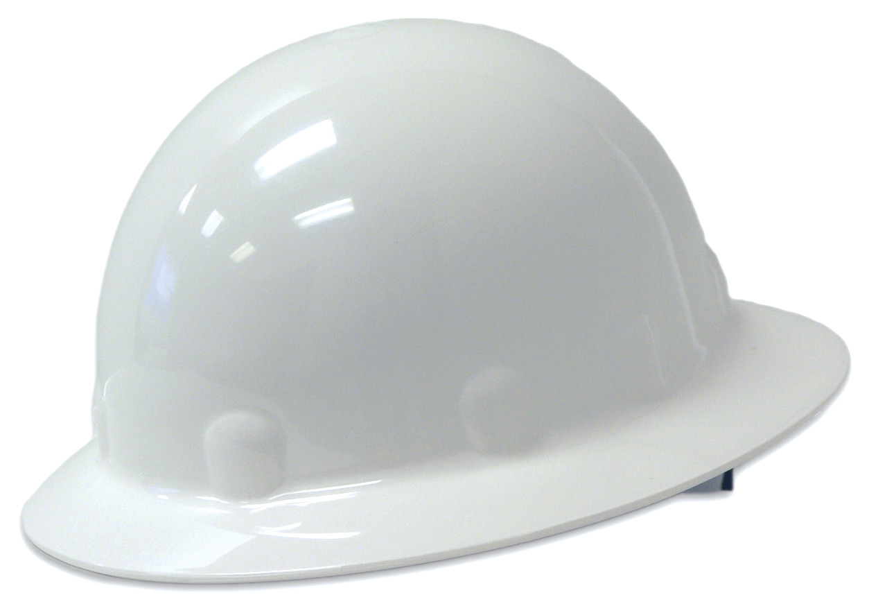 White Cap | Fibre-Metal White Fullbrim Ratchet Hard Hat