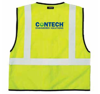 White Cap | Kishigo Lime Class 2 Zipper Mesh Economy Vest with Contech ...