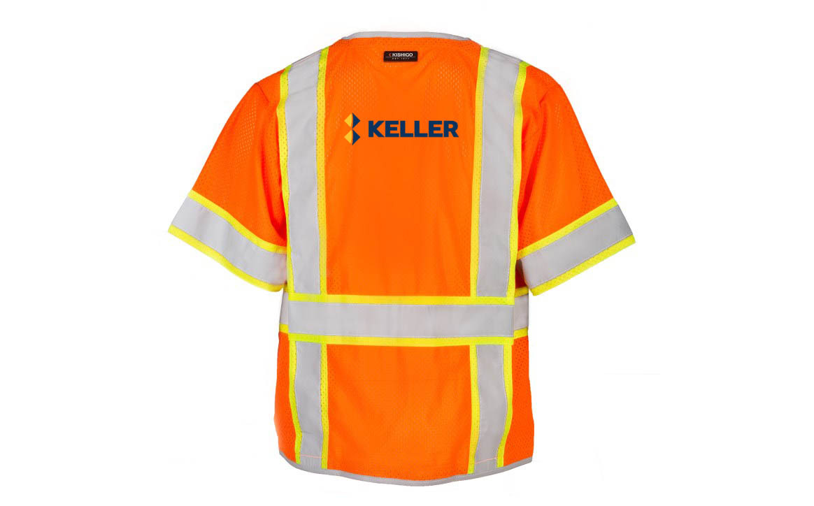 White Cap | Kishigo 3XL Orange 1551 Class 3 Heavy Duty Vest with Keller ...