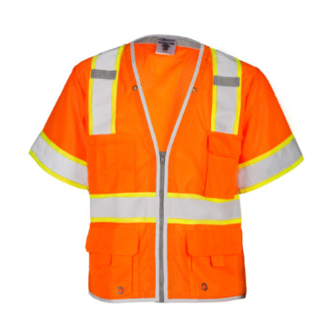 White Cap | Kishigo L Orange Class 3 Brilliant Series Heavy Duty Vest