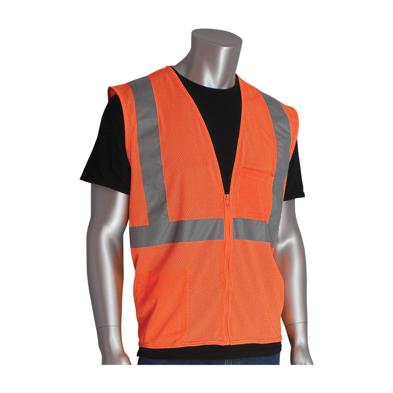 White Cap | PIP Small Hi-Vis Orange Yellow ANSI Type R Class 2 Two ...
