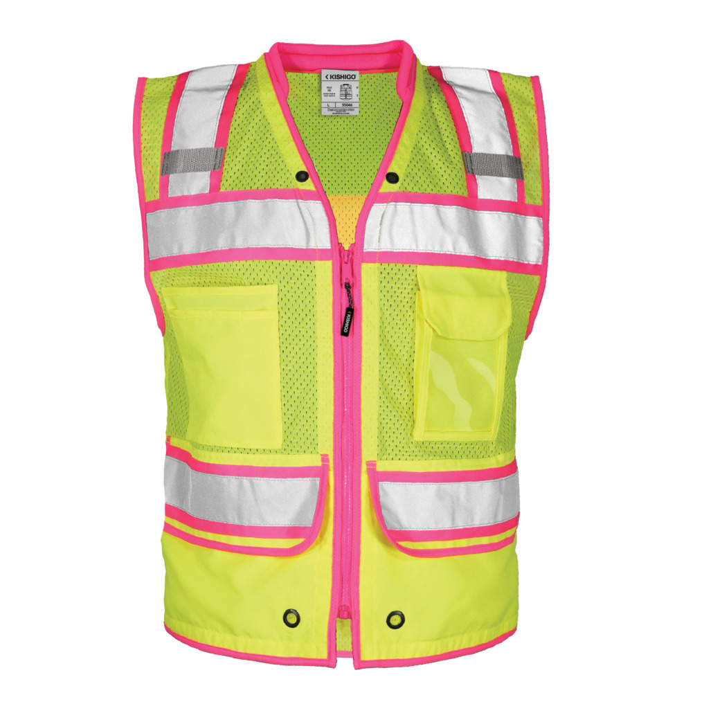 White Cap | Kishigo S5046 LG Lime and Pink Color Contrast High ...
