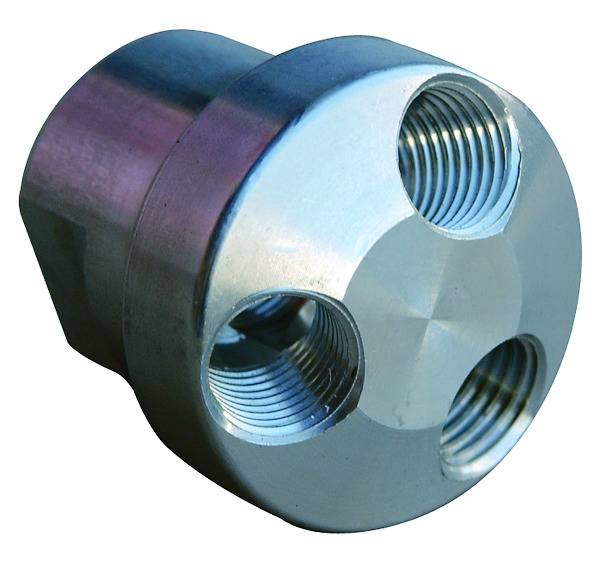 White Cap | Metabo HPT 3-Way Round Manifold 3/8" In and 3" x 1/4" Out