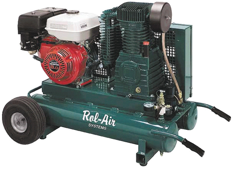 White Cap | Rol-Air 9gal. 9HP Air Compressor Honda Gas Engine Portable