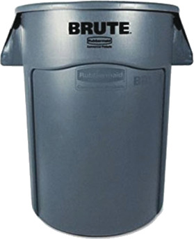 White Cap | Rubbermaid Gray 44gal Brute Trash Can