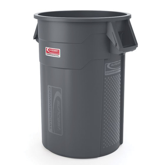 White Cap | 44Gal Injection Molded Utility Trash Can