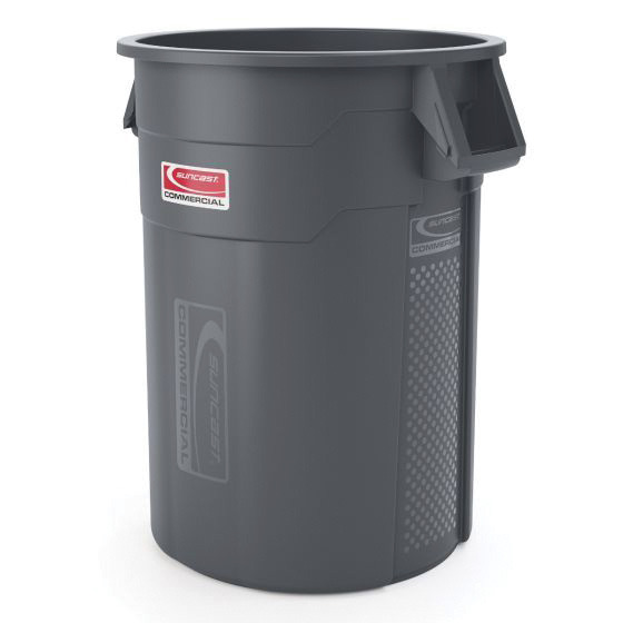 White Cap | 55Gal Injection Molded Utility Trash Can