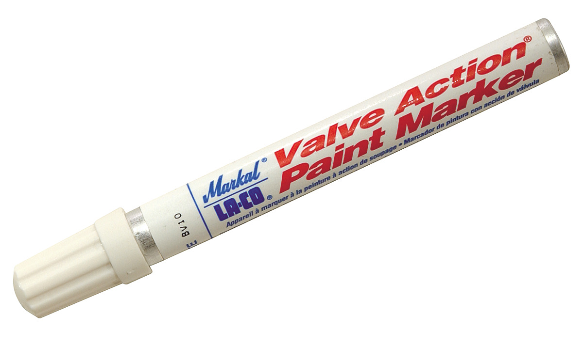 White Cap | Markal White Valve Action Paint Marker