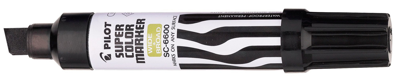 White Cap | Pilot Black Chisel Felt Tip Jumbo Permanent Marker