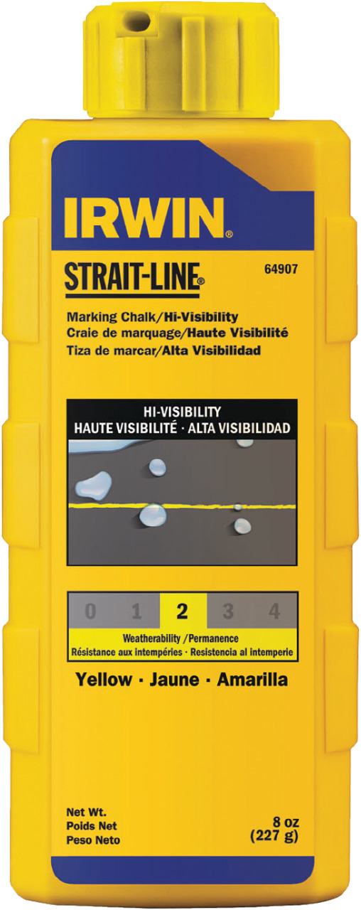 White Cap | Irwin Strait-Line 8 oz. Yellow Hi-Visibility Marking Chalk