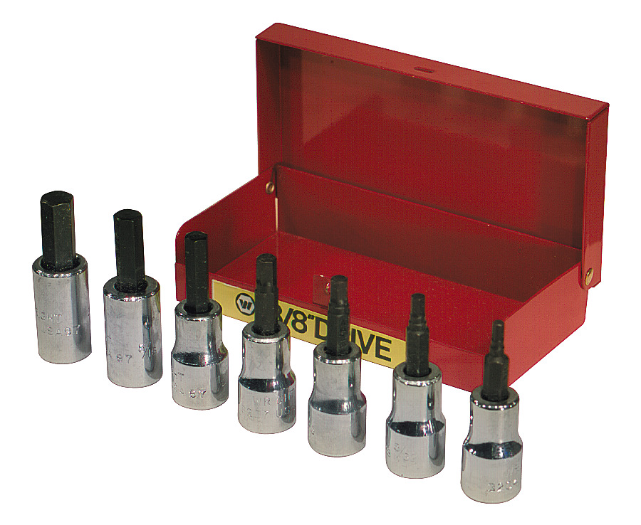 White Cap | Wright Tool 7 Piece 3/8Dr Hex Key Socket Set