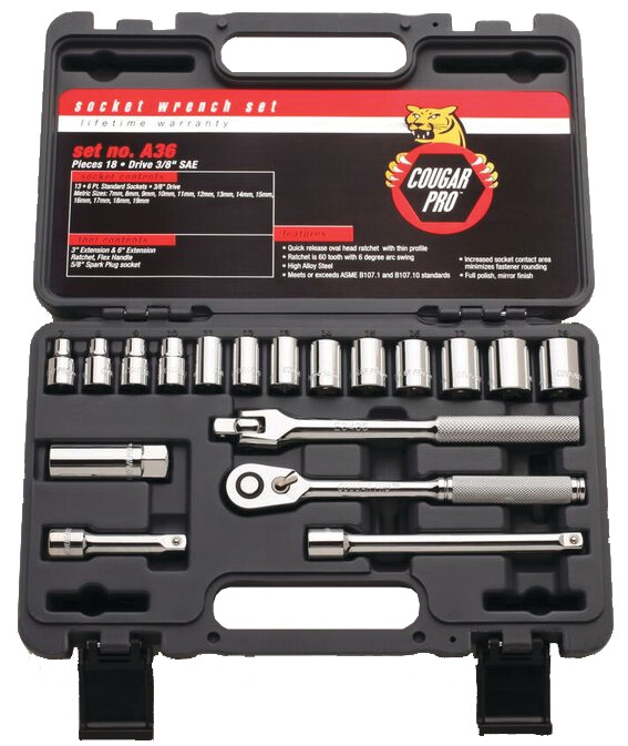 White Cap | 18Pc 3/8" Dr Metric Socket Set Wright