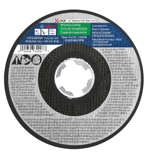 White Cap | Bosch 4 1/2" x 1/16" X-LOCK Arbor Type 1a (ISO 41) 24 Grit ...