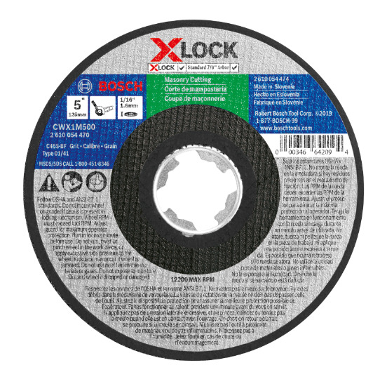 White Cap | Bosch 5" x 1/16" X-LOCK Arbor Type 1a (ISO 41) 24 Grit ...