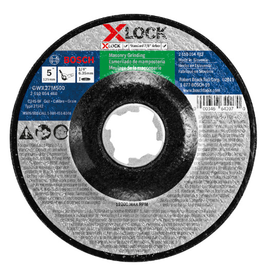 White Cap | Bosch 5" x 1/4" X-LOCK Arbor Type 27 30 Grit Masonry ...