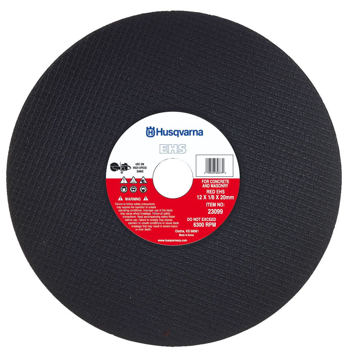 White Cap | Husqvarna 12" x 1/8" 20mm Concrete Cut-Off Wheel Target