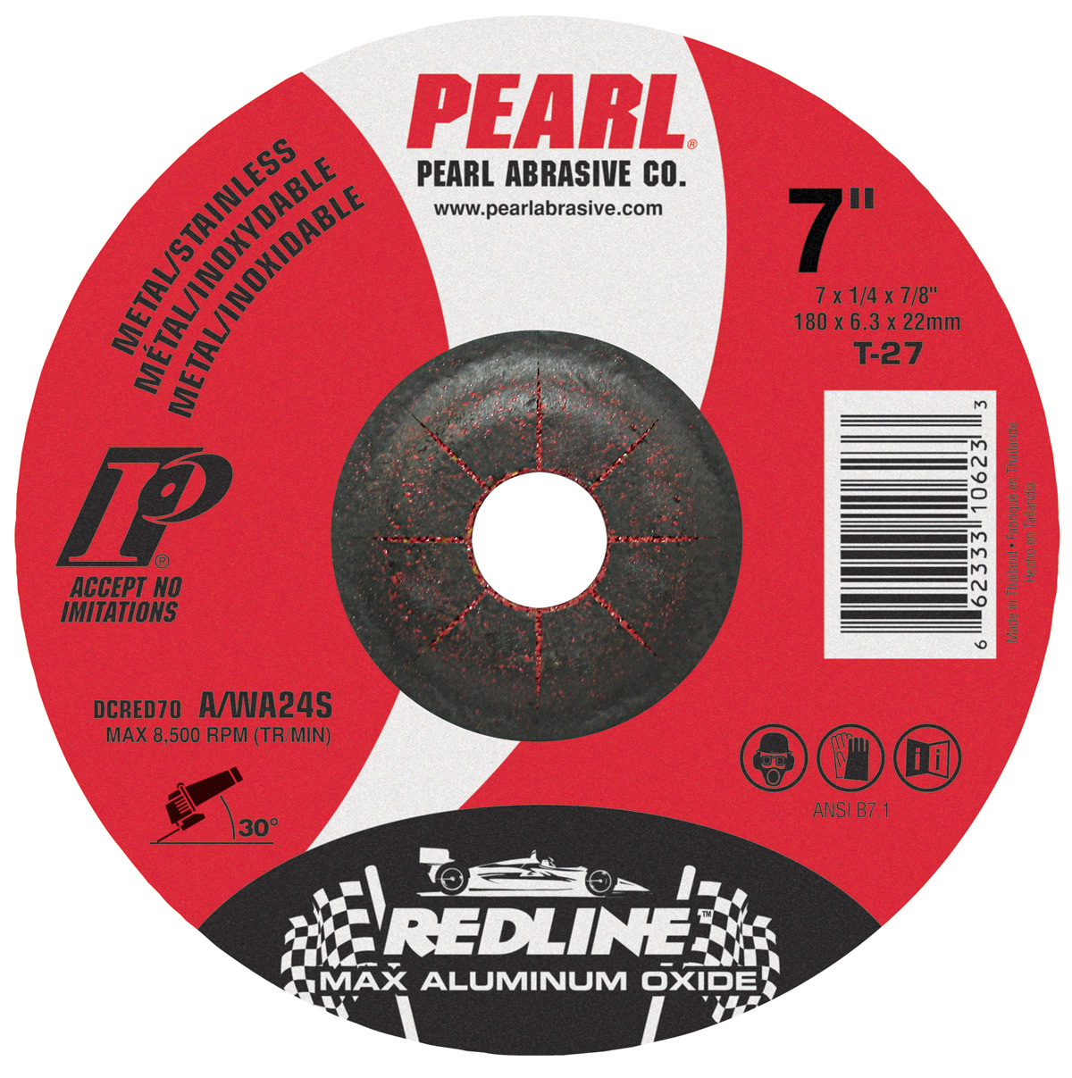 White Cap | Pearl 7" Redline Grinding Wheel with Hub