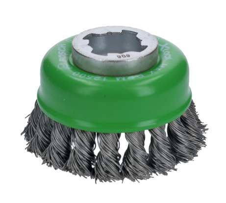 White Cap | 3". Wheel Dia. X-Lock Arbor Stainless Steel Knotted Wire ...