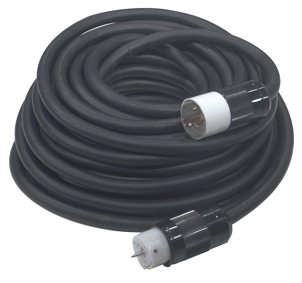 White Cap | Voltec 100' 6/3-8/1 Black Rubber Temporary Power Cord