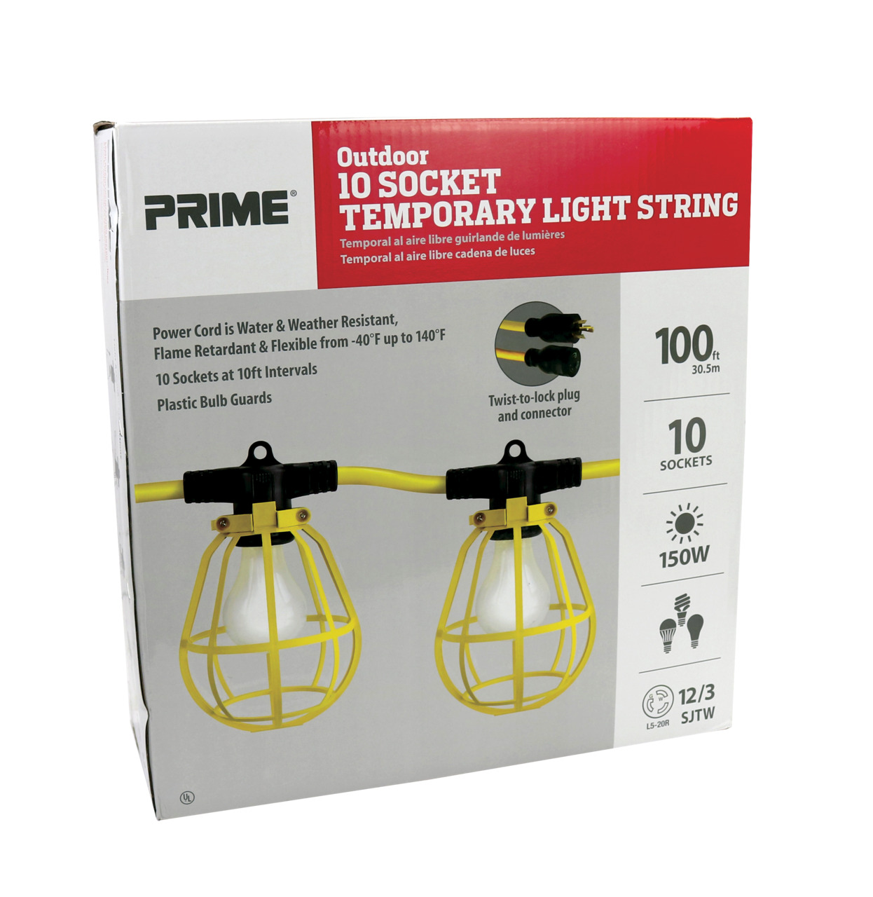 White Cap | Prime Twist-to-Lock 125 V 12/3 AWG Incandescent 15 A Yellow ...