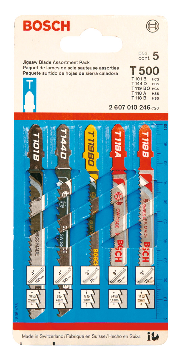 White Cap | Bosch 5pc T Jigsaw Blade Set