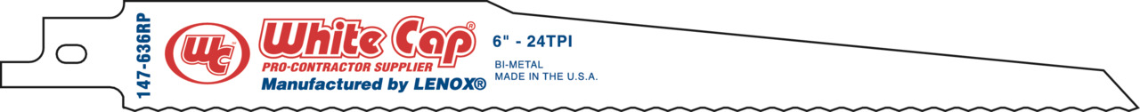 White Cap | Lenox 5Pk 6" 6 TPI Plaster Reciprocating Blade