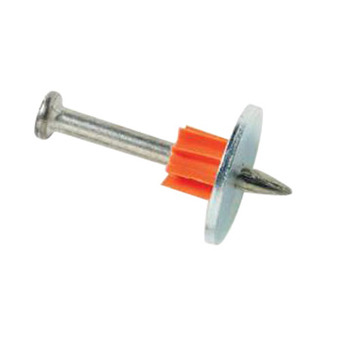 White Cap | Ramset 1-1/4" x 0.300" Head Drive Pin with Washer 100/box