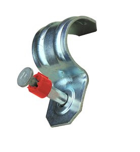 White Cap | Ramset 3/8' Conduit Strap with 3/4" Plated Pin 200/Pk